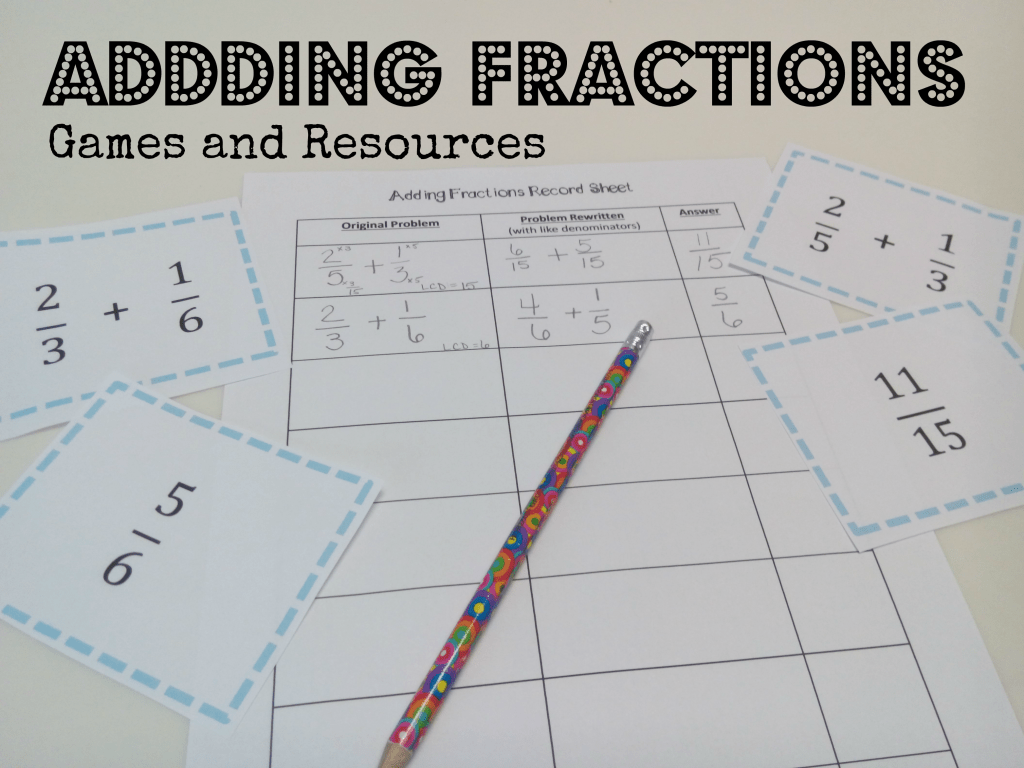 Adding Fractions Games and Resources