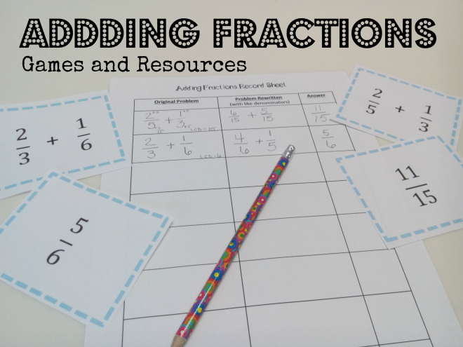 Adding Fractions Games and Resources