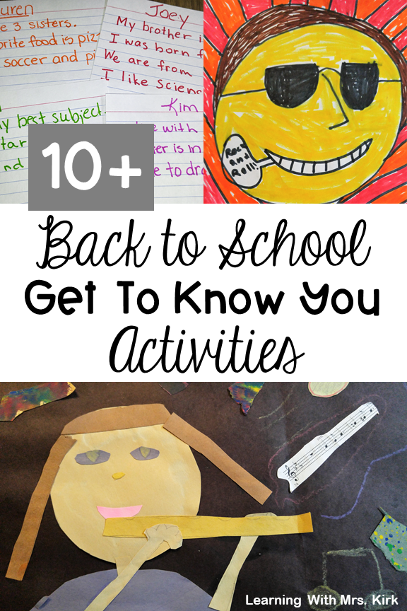 Back to School Get to Know You Activities